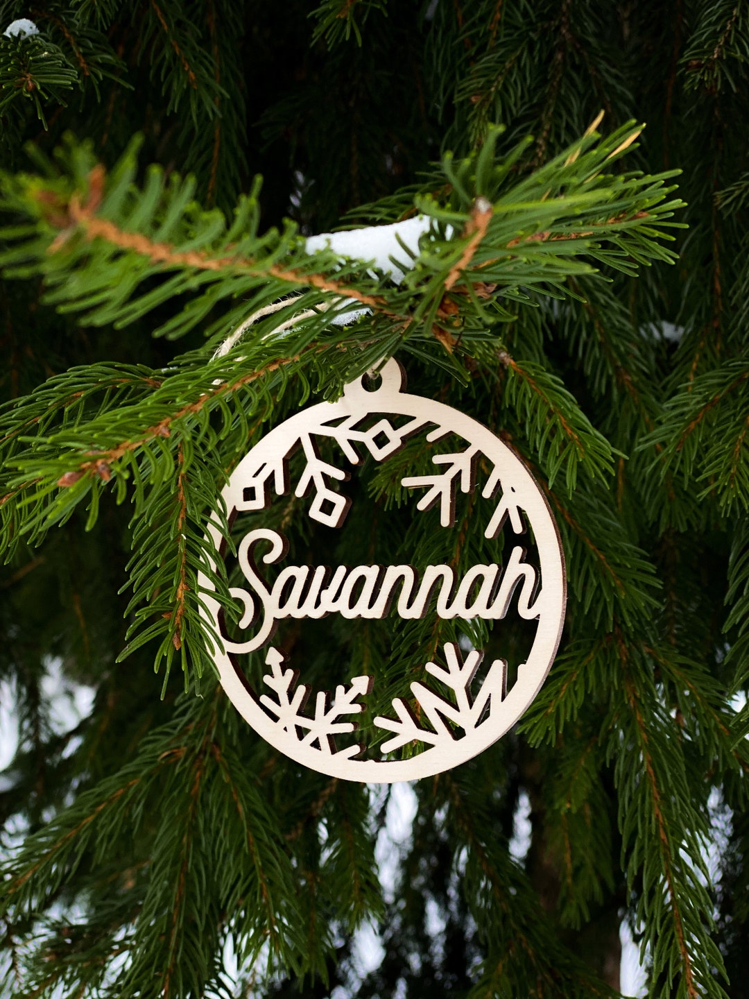 Personalized Wooden Christmas Tree Ornament With Name - Etsy