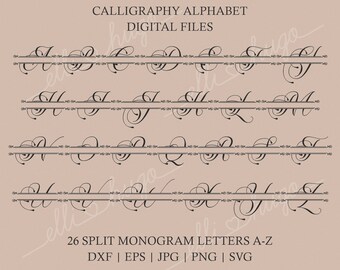 Split Monogram SVG, Split Letter SVG, Split Calligraphy Alphabet ...