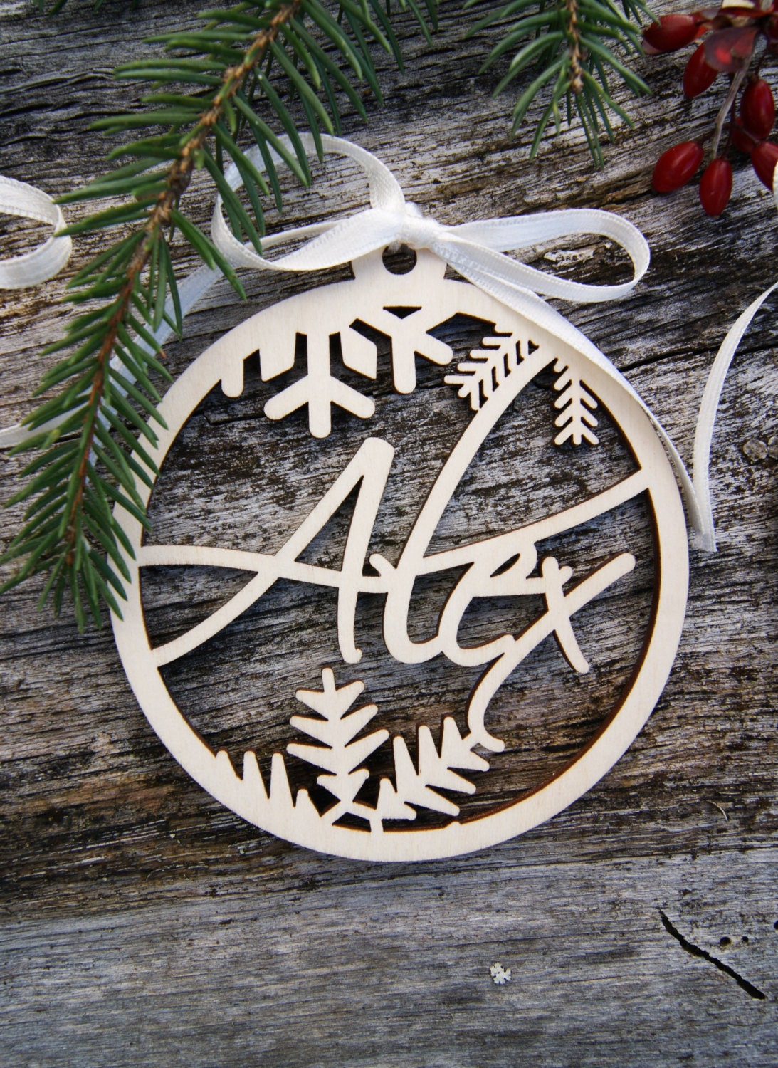 Personalized Wooden Christmas Tree Ornament With Name - Etsy