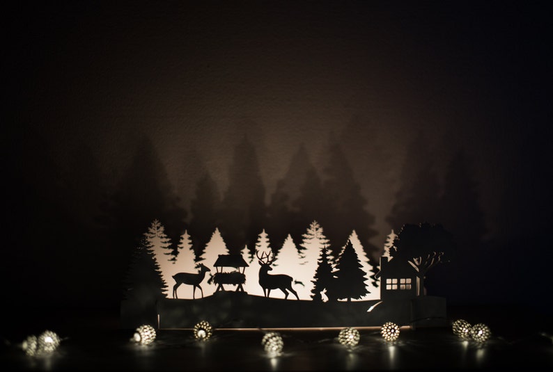 Christmas Winter Scene Candle Holder Room Decor - Etsy
