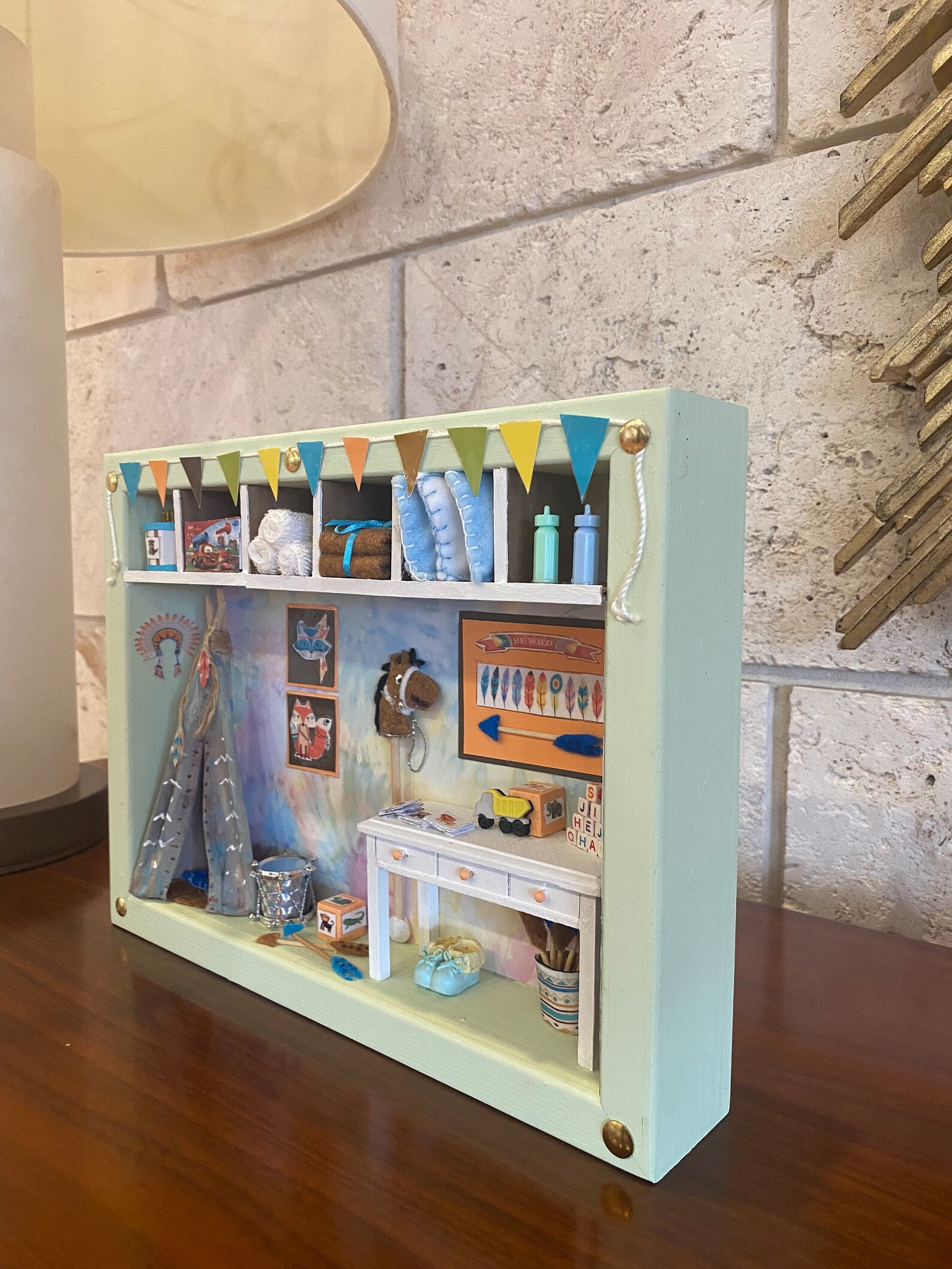 Baby Boy.miniature Scene.shadow Box.unique 3D Art. Size 9x12” Inch ...