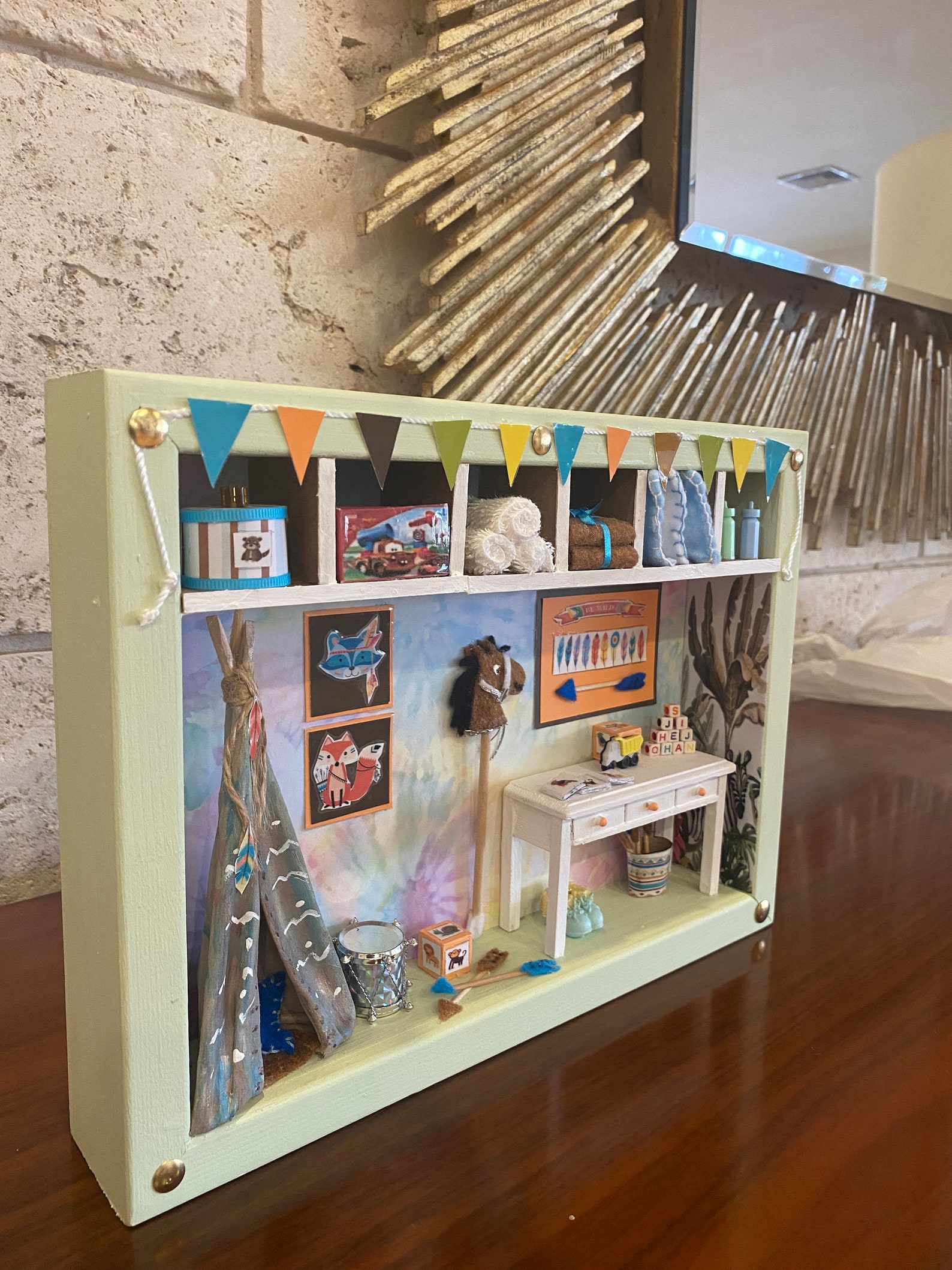 Baby Boy.miniature Scene.shadow Box.unique 3D Art. Size 9x12” Inch ...