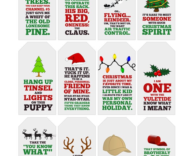 Ernest Saves Christmas Quote Gift Tags | Printable | Typography - Etsy
