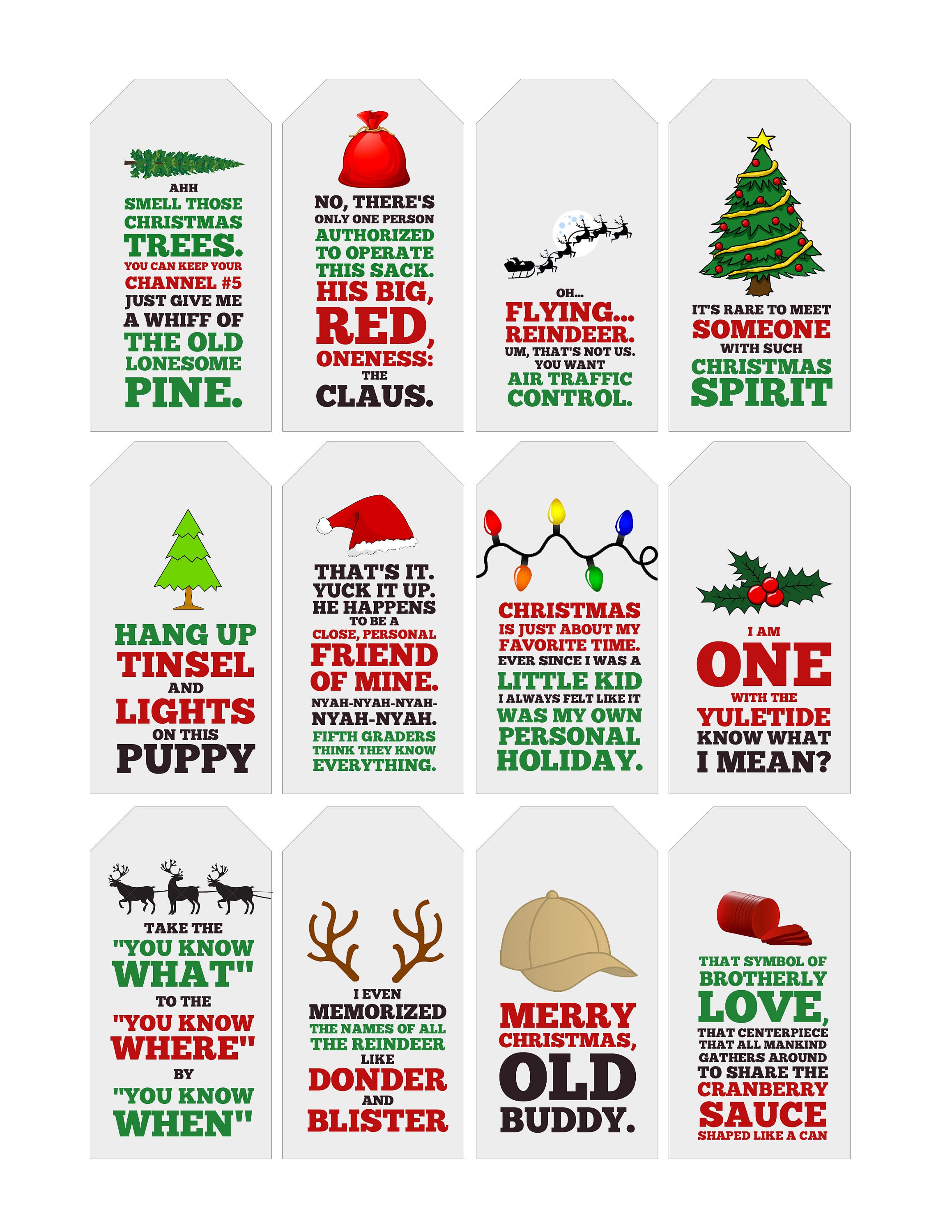 Ernest Saves Christmas Quote Gift Tags | Printable | Typography - Etsy