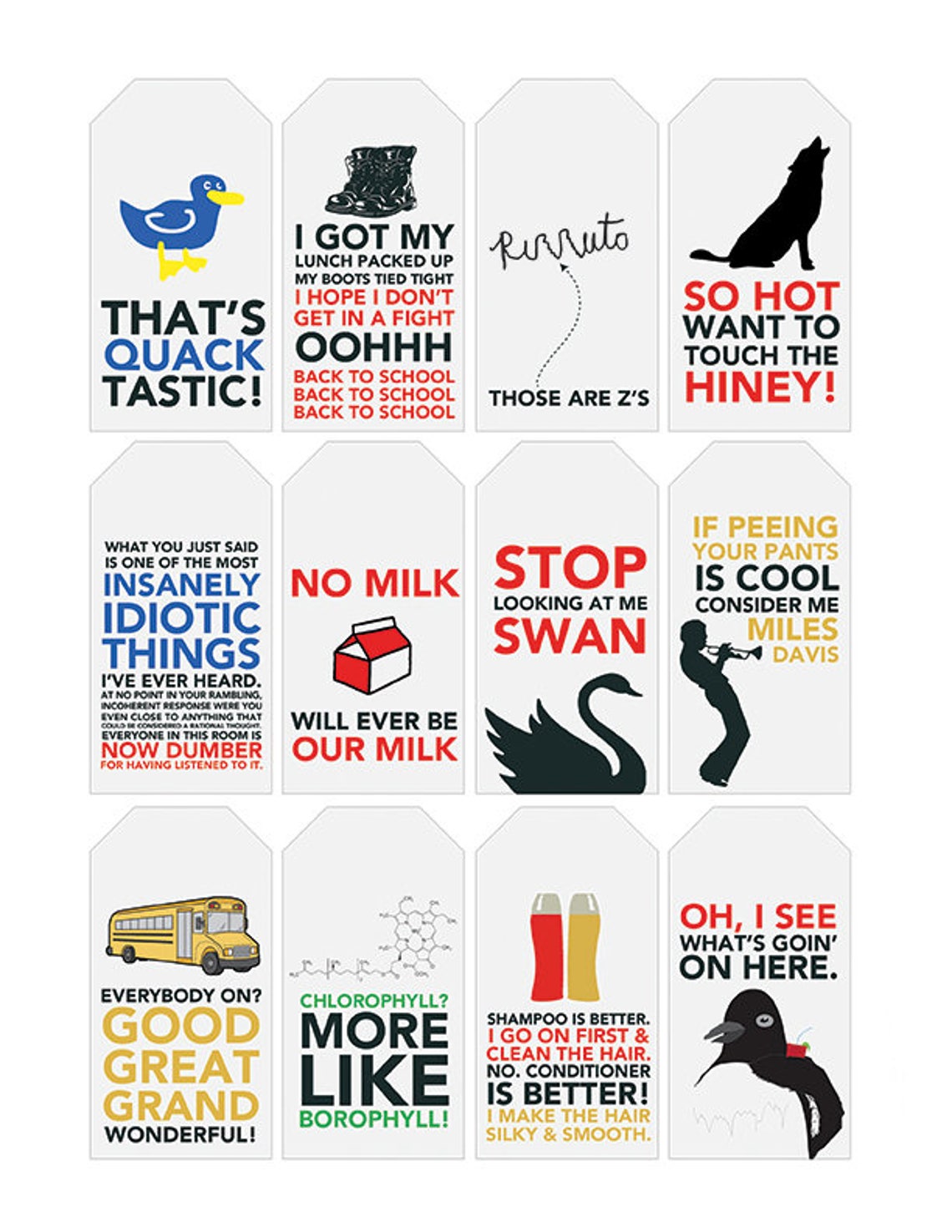 Billy Madison Quote Gift Tags | Printable | Typography - Etsy
