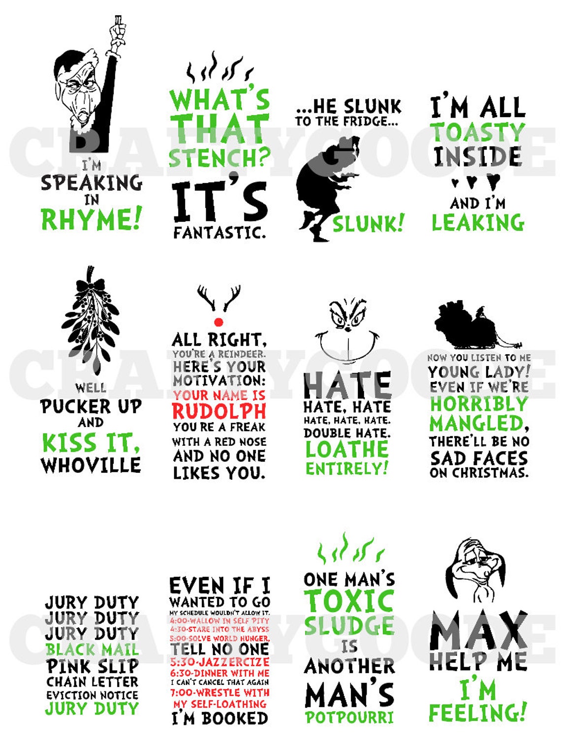 Grinch Quotes - SVG - Etsy