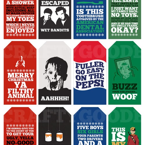 Home Alone Quote Gift Tags Printable Typography - Etsy