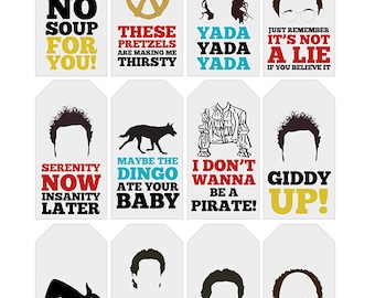 80's Movie Quote Gift Tags Printable Typography - Etsy