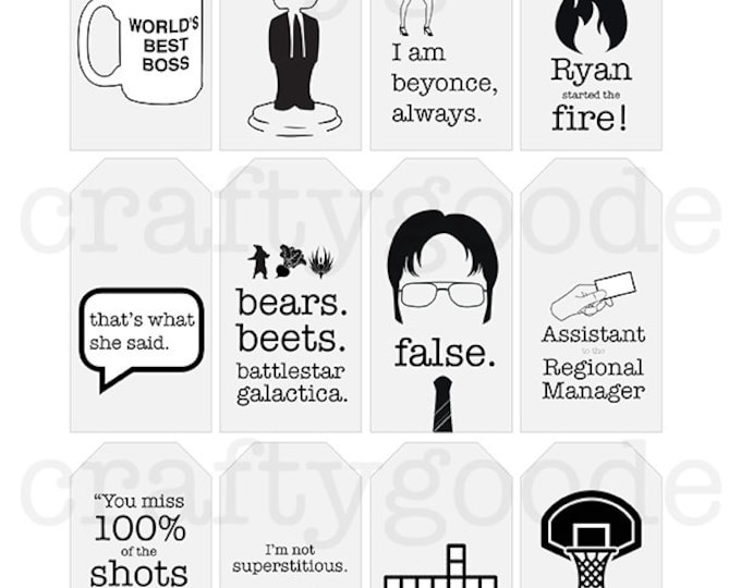 The Office Quote Gift Tags | Printable | Typography - Etsy