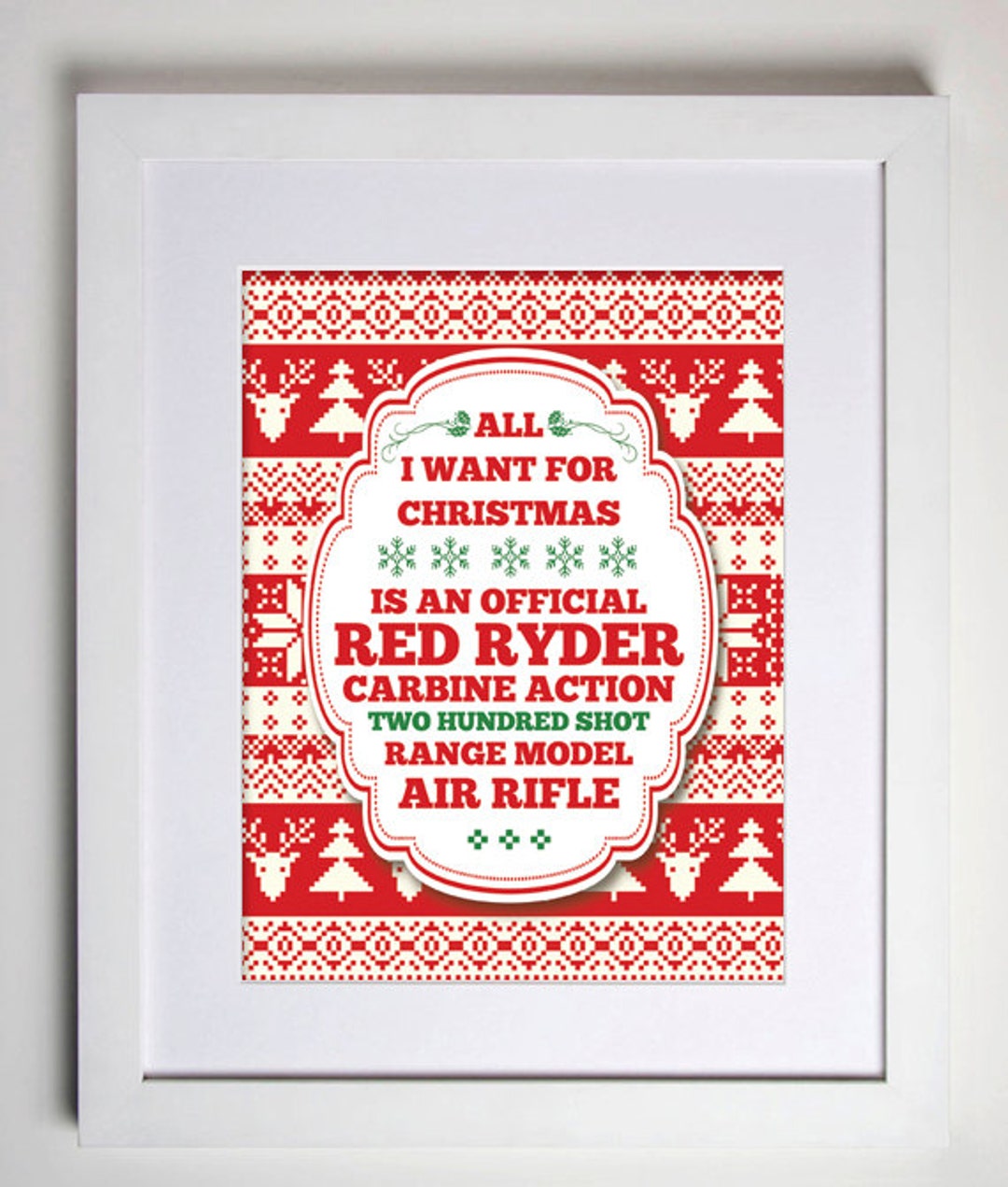Christmas Story "red Ryder" Typography Print - Etsy