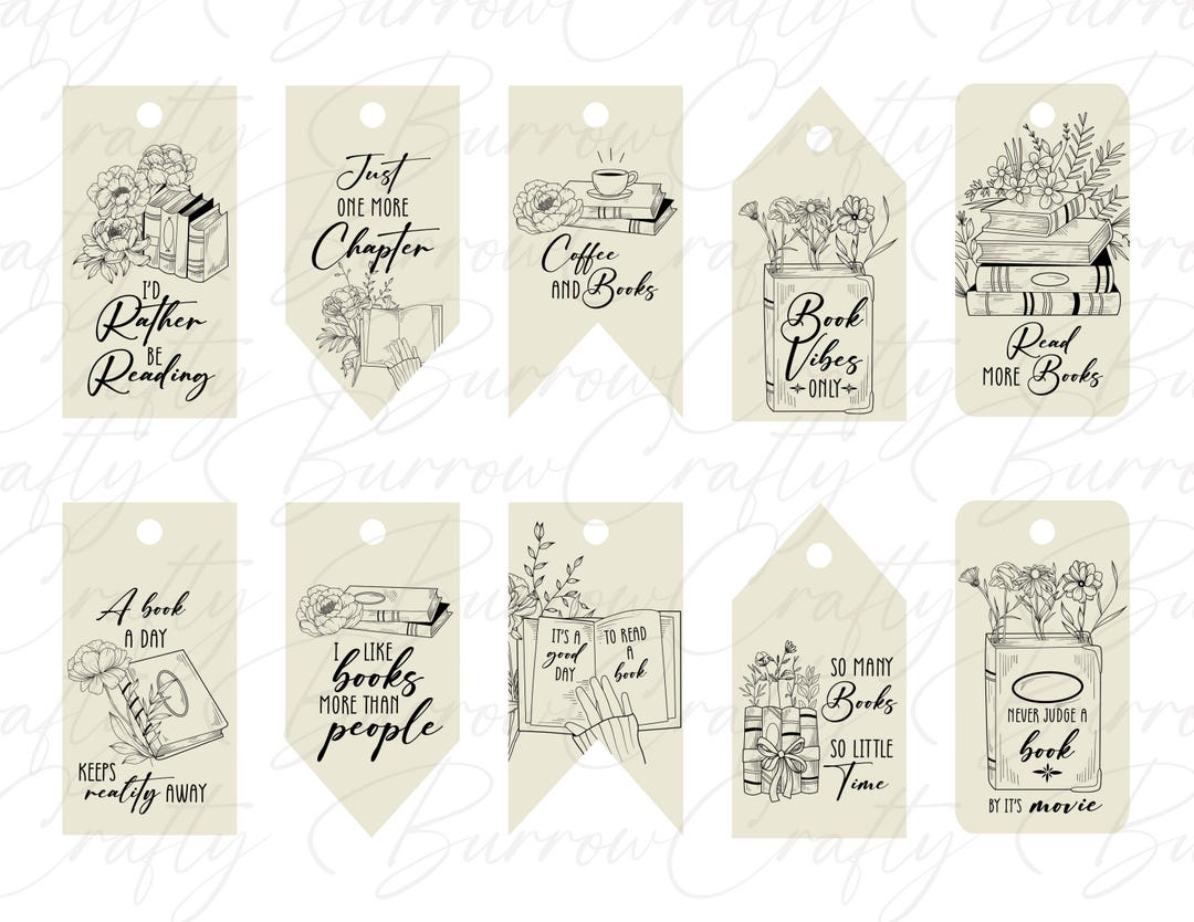 Gift Tags for Book Girlies | Printable | Typography - Etsy