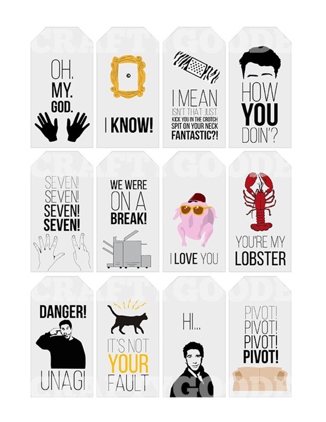 Friends Quote Gift Tags | Printable | Typography - Etsy