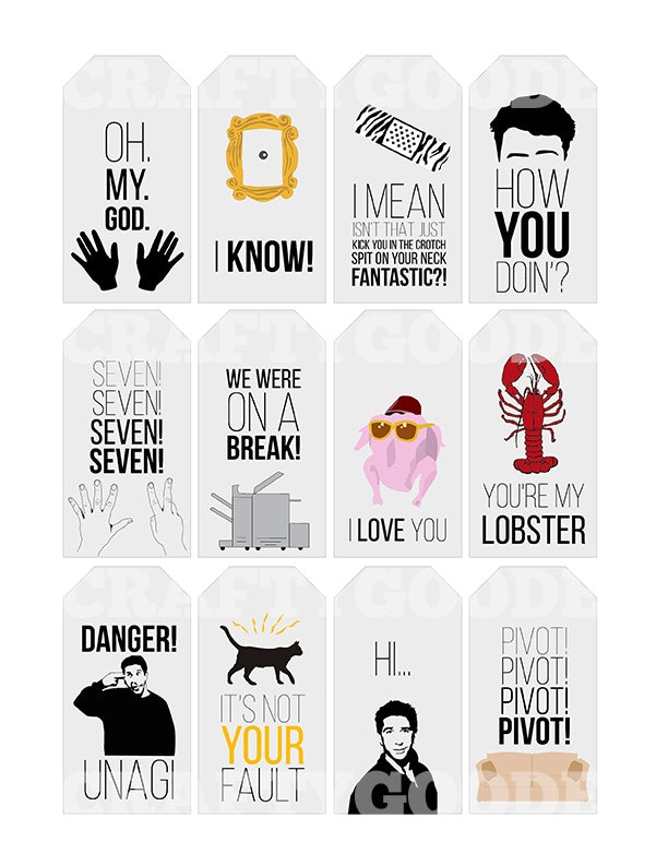 Friends Quote Gift Tags | Printable | Typography - Etsy