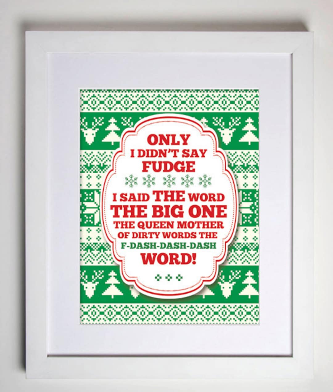 Christmas Story "oh Fudge" Typography Print - Etsy