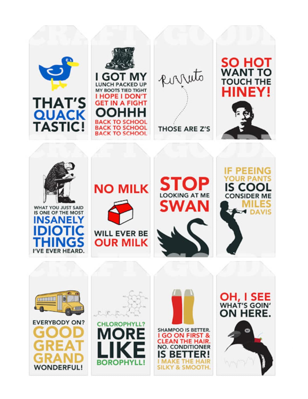 Billy Madison Quote Gift Tags | Printable | Typography - Etsy