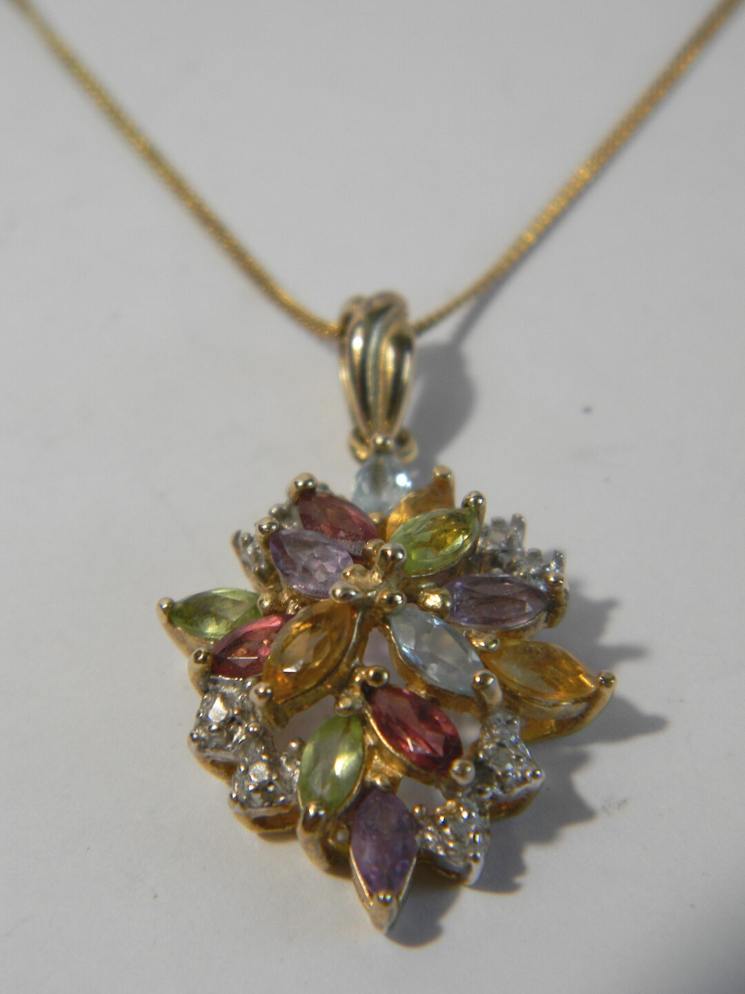 Designer Ross Simons Multi Gemstone Pendant Necklace Gold Over 925 ...