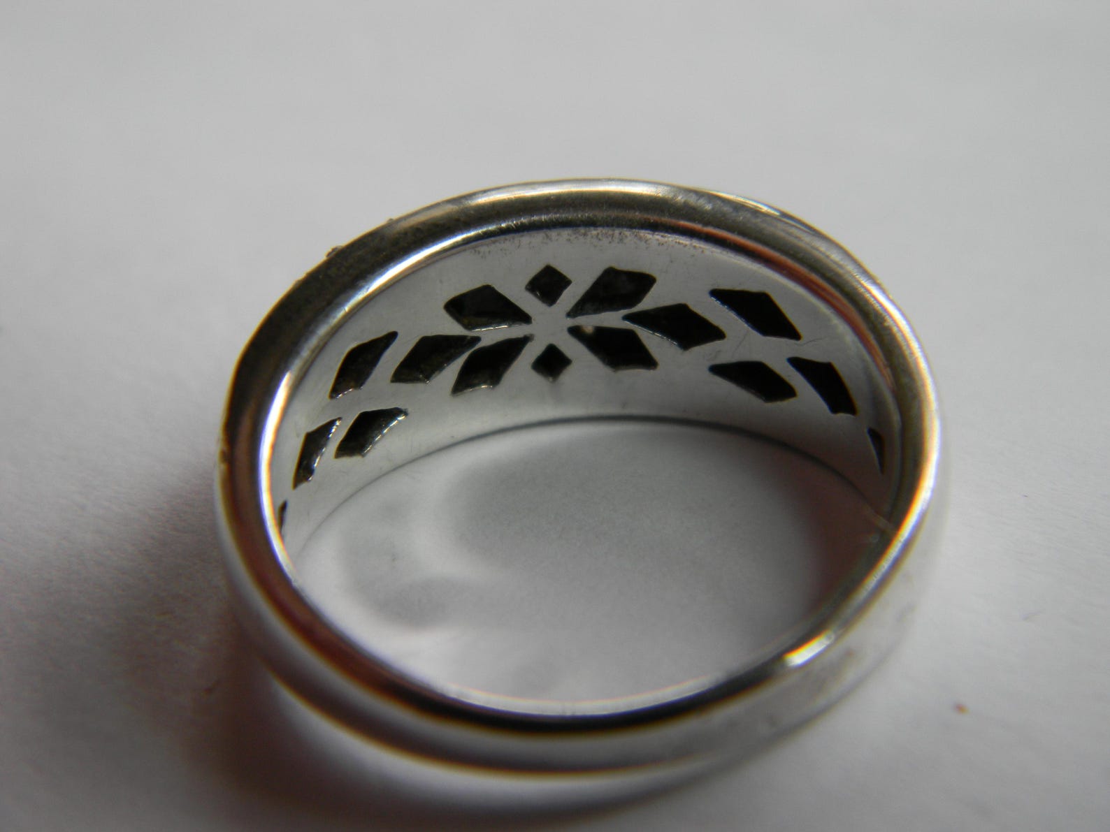 Vintage OTC Genuine Black & White Diamond Sterling Silver 925 Wedding ...