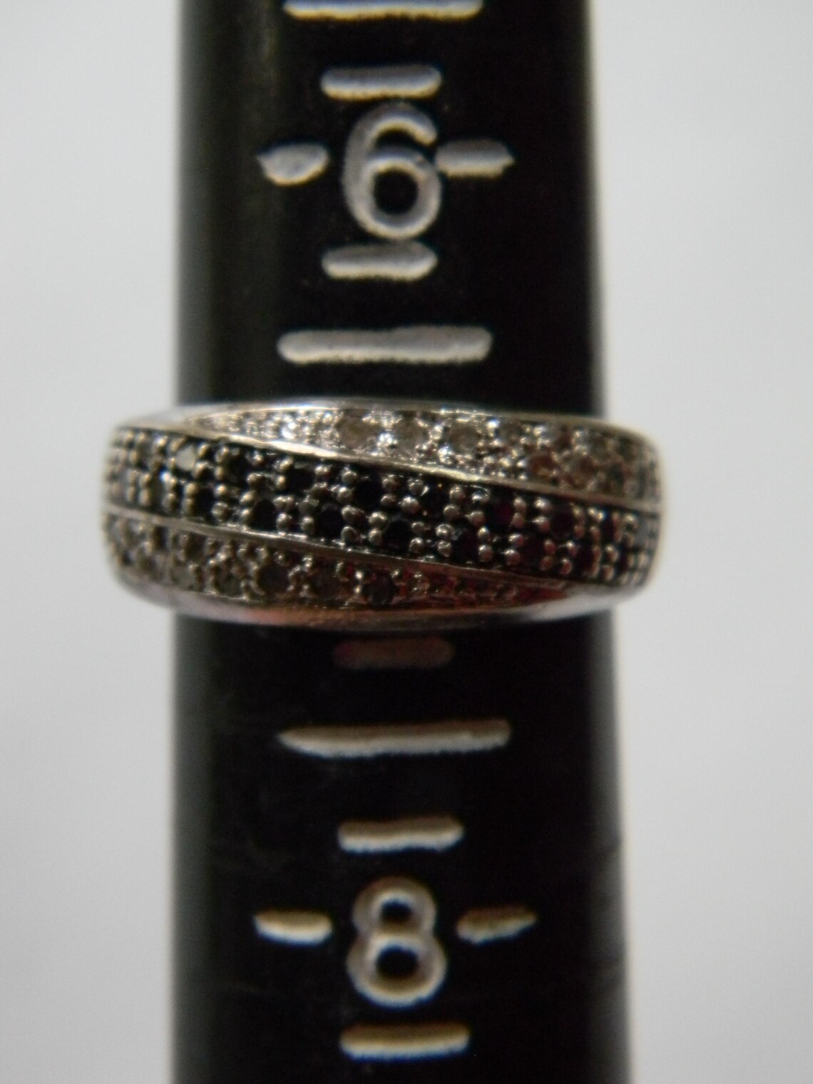 Vintage OTC Genuine Black & White Diamond Sterling Silver 925 Wedding ...
