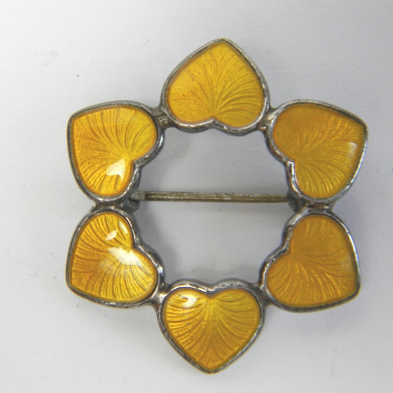 Danish Enamel Sterling Pin - Etsy