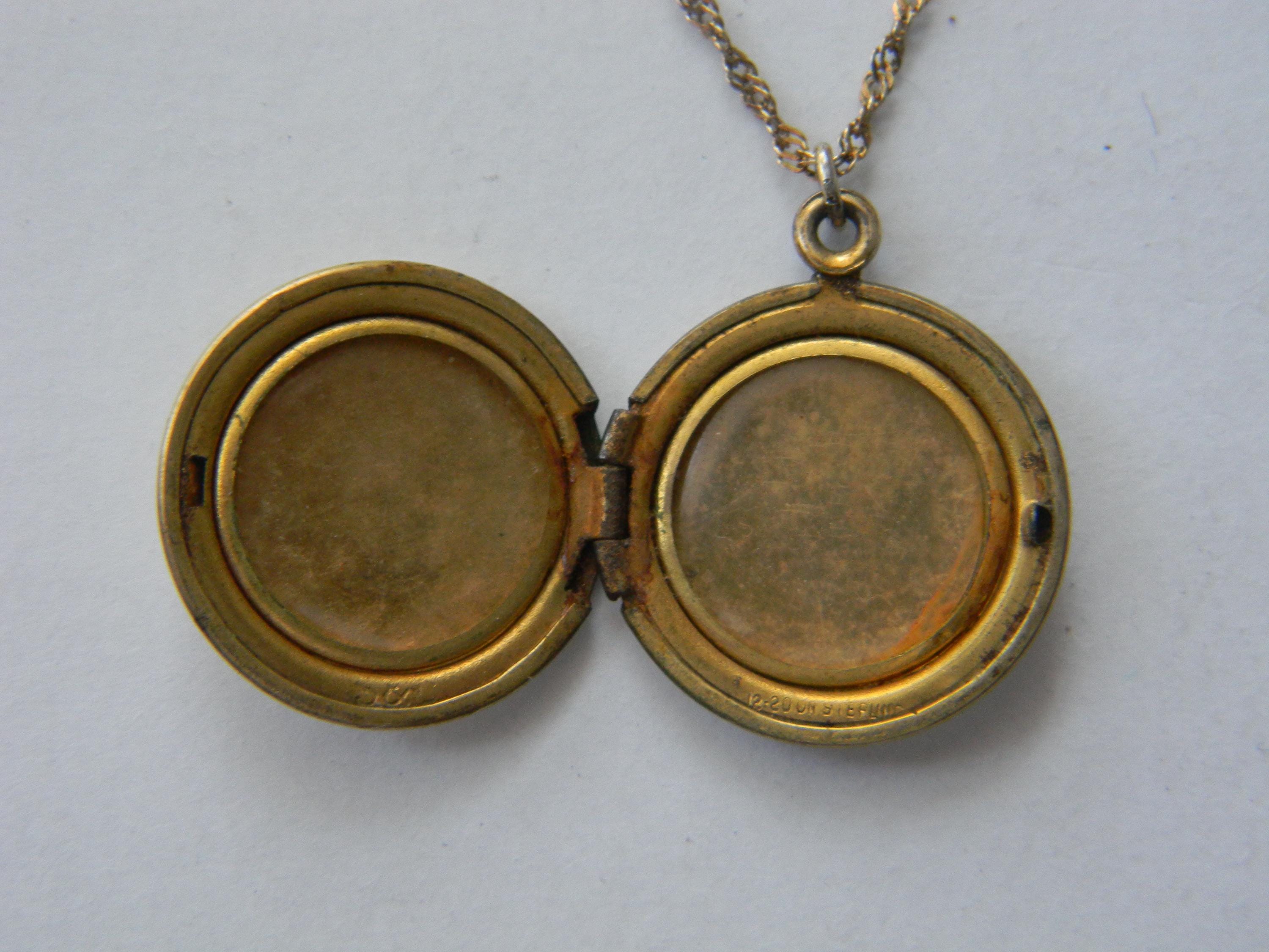 1920s Art Nouveau Gold on Sterling Double Heart Photo Locket - Etsy