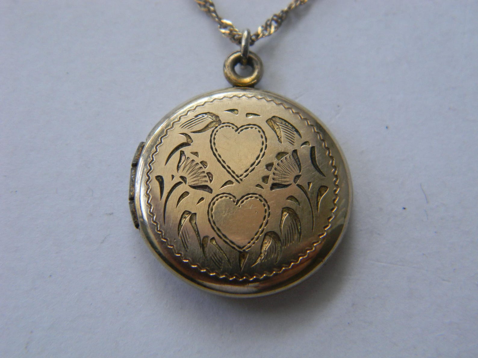 1920s Art Nouveau Gold on Sterling Double Heart Photo Locket - Etsy