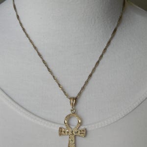 Large 2.5" Sterling Silver 925 Egyptian Ankh Engraved Pendant Necklace ...