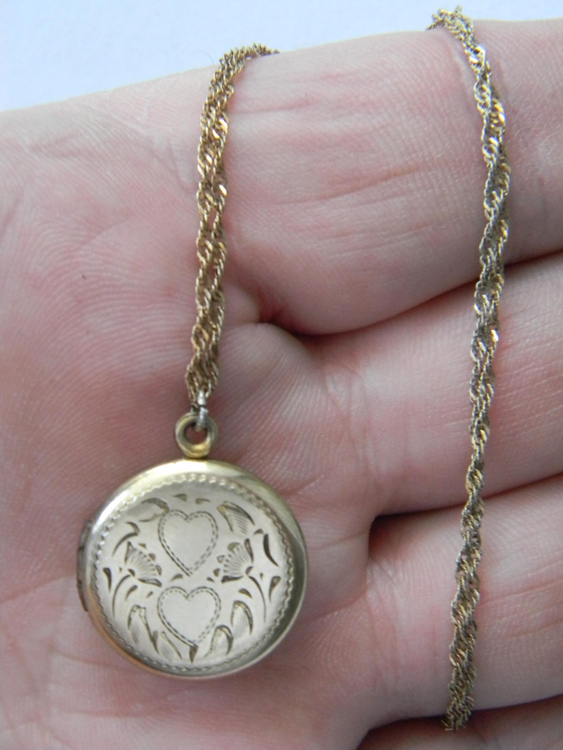 1920s Art Nouveau Gold on Sterling Double Heart Photo Locket - Etsy