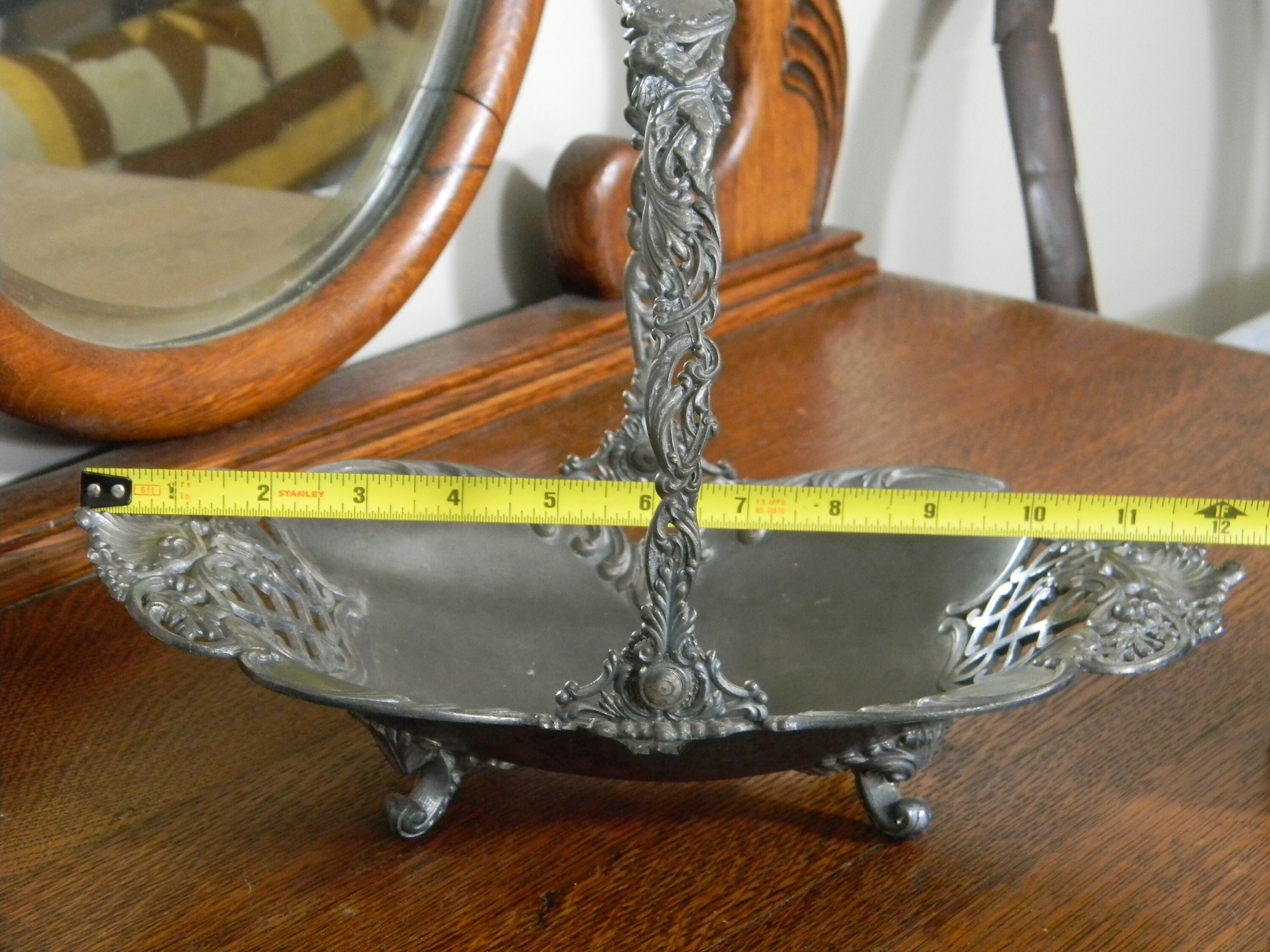 Eureka Silver Co Quadruple Plate Ornate Victorian Bride's Basket With ...