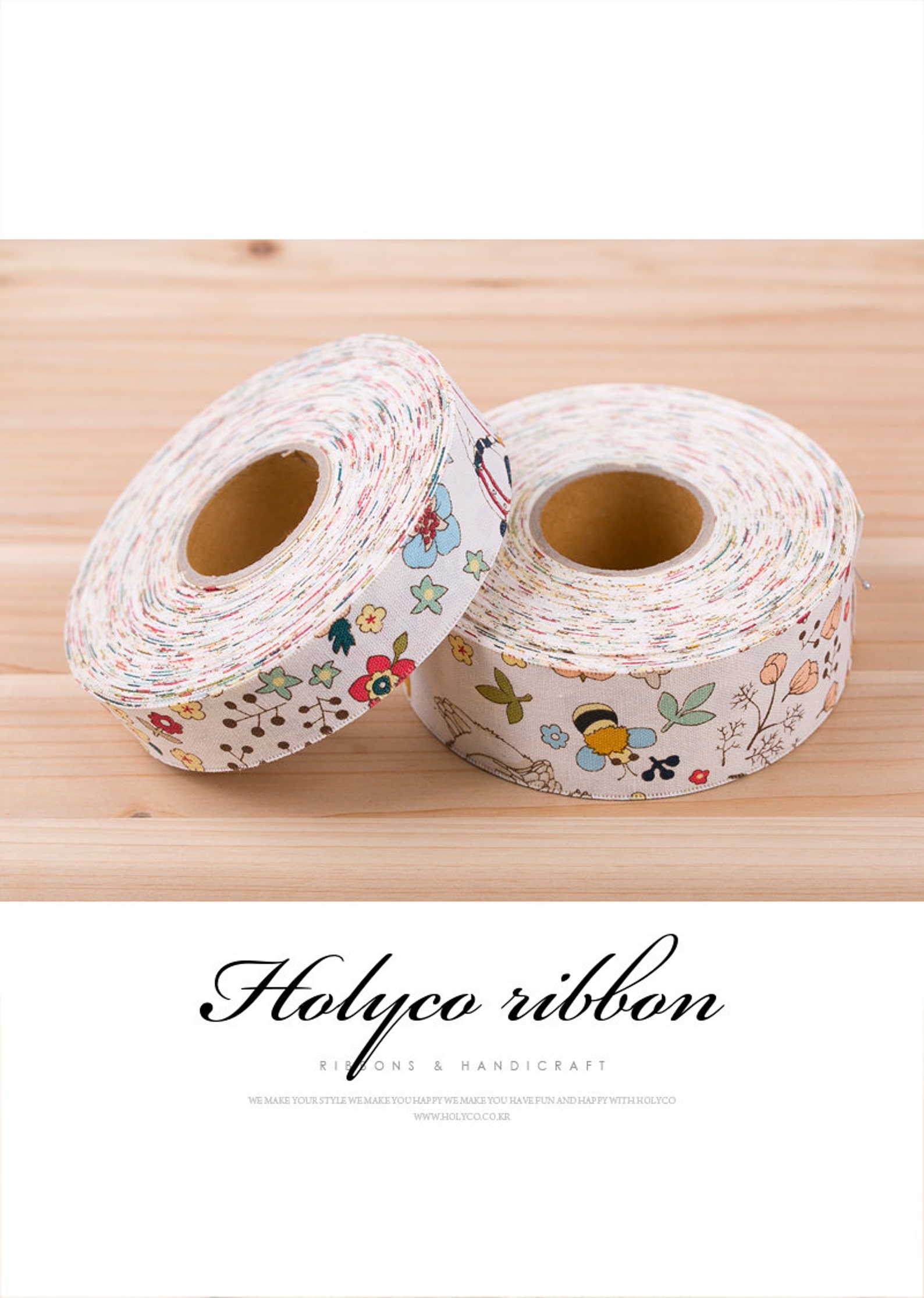 Cartoon Forest Linen Ribbon / 1 25mm, 1.5 40mm / Made in Korea. - Etsy