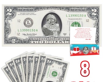 Santa Claus 1.0 USD Dollar Bill Gift Package With Holiday | Etsy