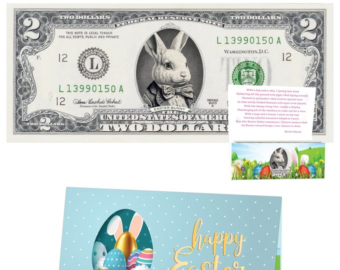 The Official Easter Bunny Dollar Bill With Golden Egg and Gift Box ...