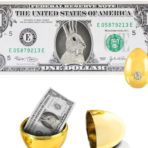 The Official Easter Bunny Dollar Bill With Golden Eggs Value 6 - Etsy