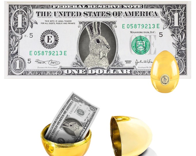 The Official Easter Bunny Dollar Bill With Golden Egg and Gift Box ...