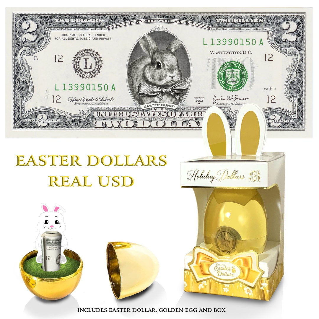 The Official Easter Bunny Dollar Bill With Golden Egg and Gift Box V3 ...