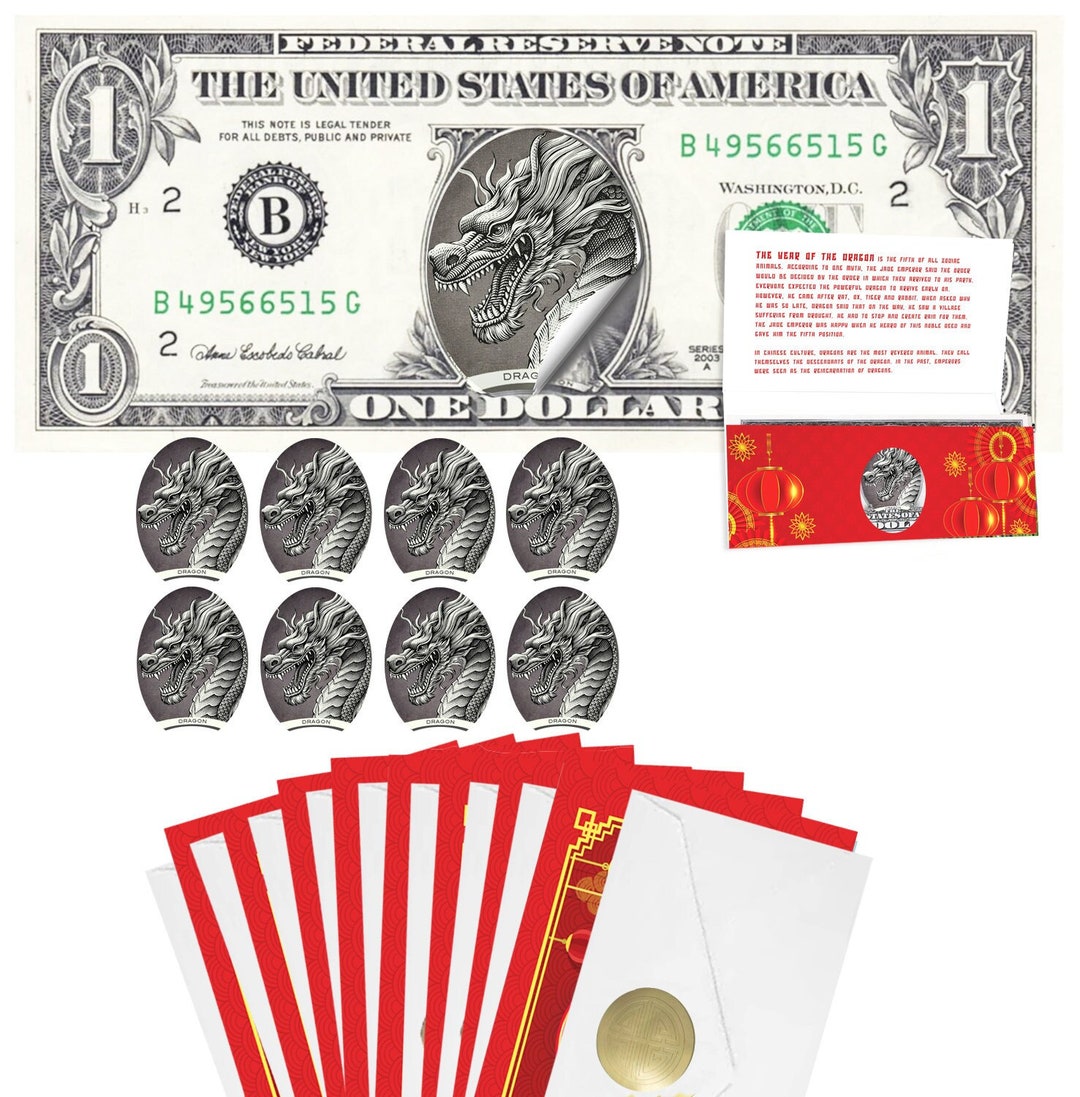 Chinese New Year Dragon Dollar Bill Kit Gift Package W/ Lunar New Year ...