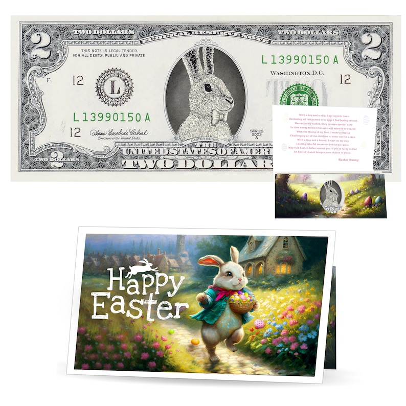 The Official Easter Bunny Dollar Bill. Real 2.0 USD. Each Bill Comes ...