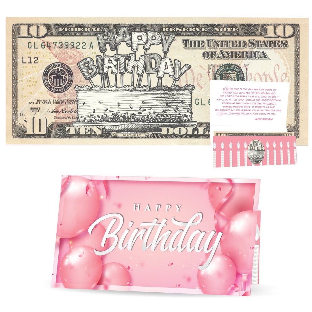 Birthday Card for Her and Official Birthday Dollar. Real 10.0 USD. Each ...