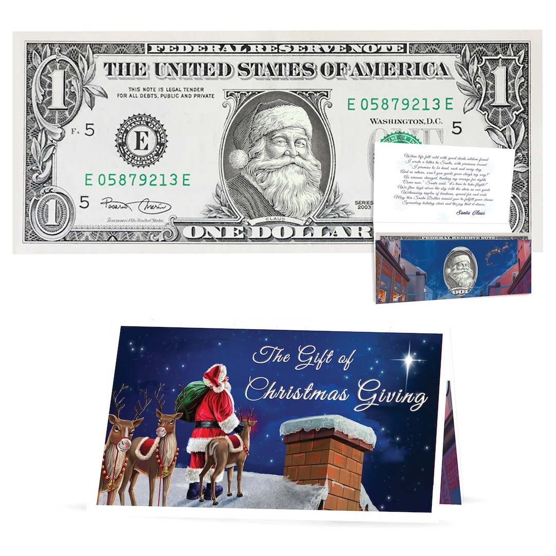 Official Santa Claus 1.0 Bill. Red Rosy Cheeks. Real USD. Bankable & Spendable. Perfect Stocking ...