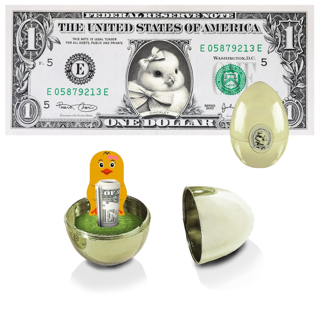 The Official Easter Chick Dollar Bill With Golden Egg. Real 1.0 USD ...