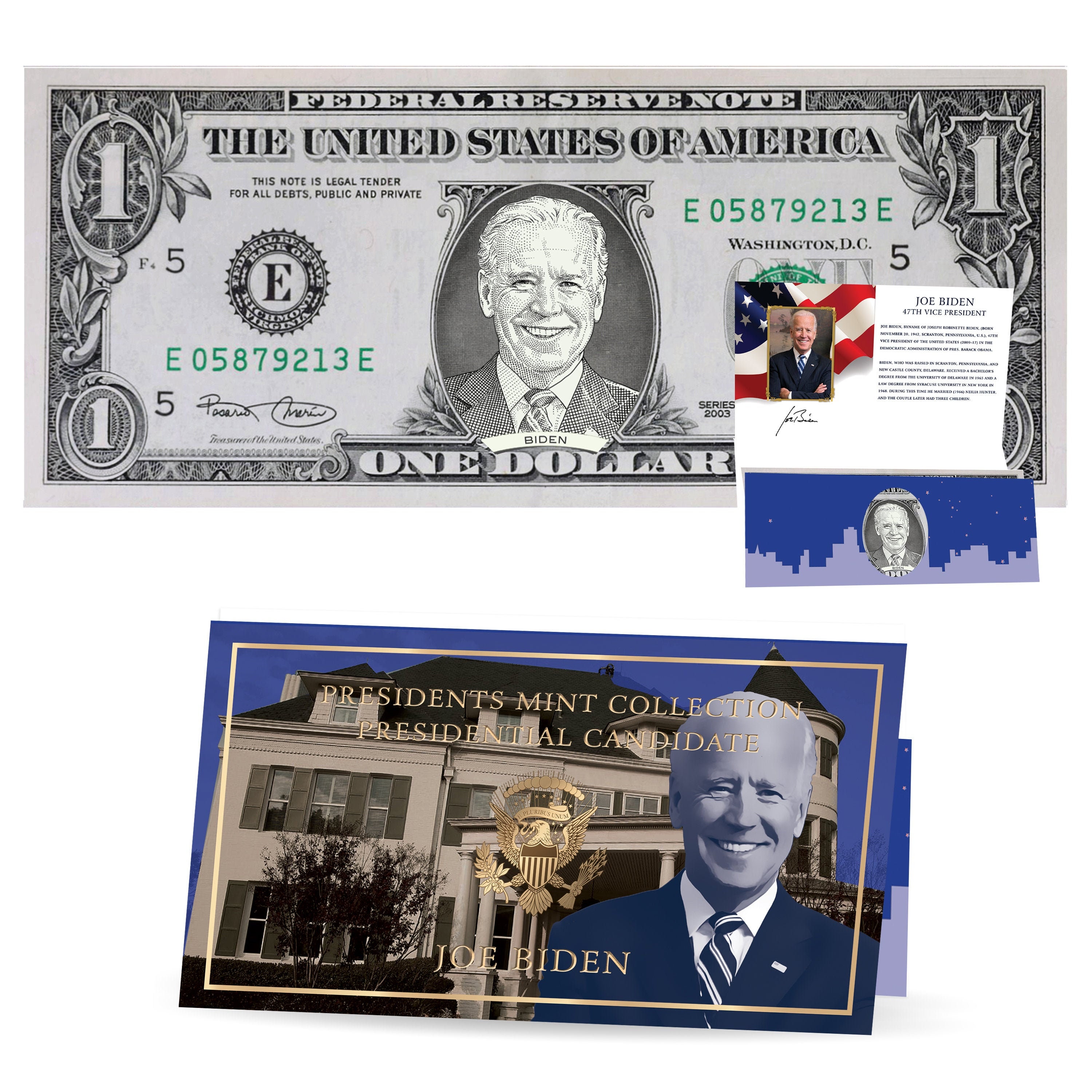 Joe Biden Dollar Bill W/ Official Currency Card REAL USD - Etsy