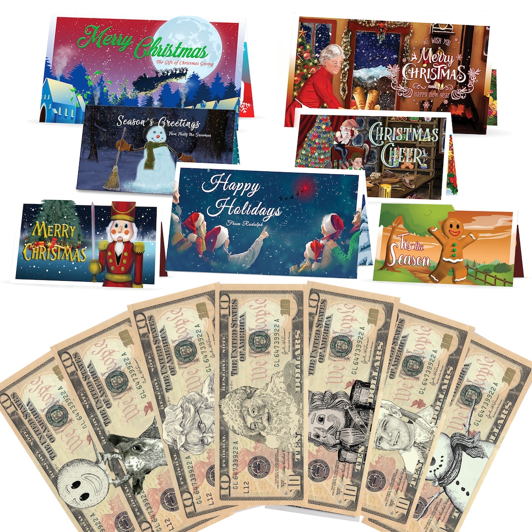 Christmas Dollars 10.0 USD Complete Gift Package With Holiday Greeting ...