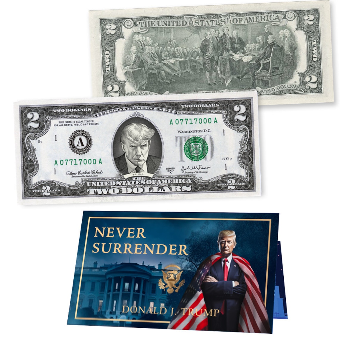 Donald Trump Mugshot Official 2.0 Dollar Bill W/ Presidential Currency ...