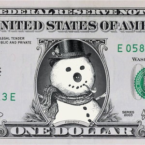 Frosty the Snowman Dollar Bill Stocking Stuffer Complete Gift Christmas ...