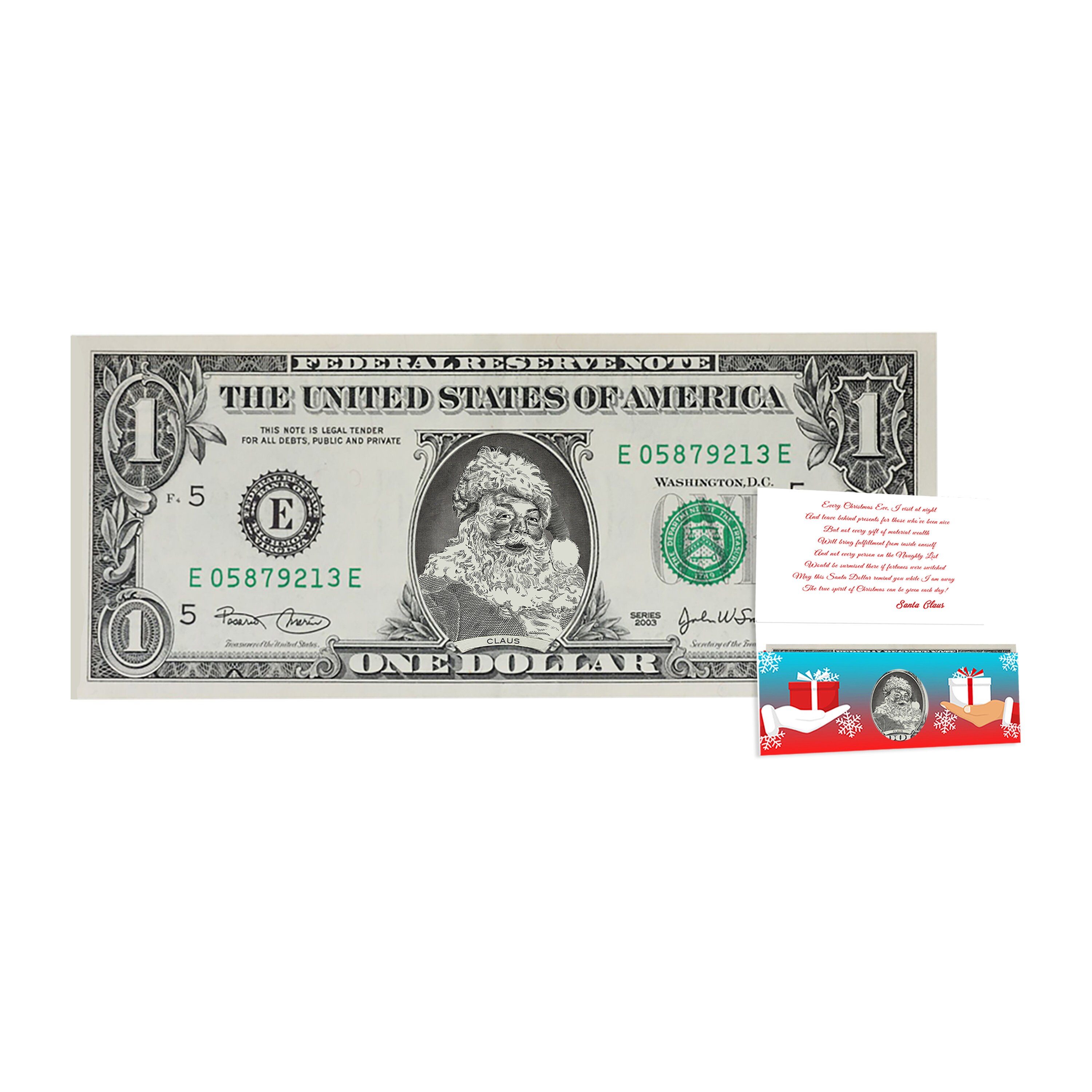 Santa Claus Dollar Bill Perfect Stocking Stuffer Complete Gift - Etsy