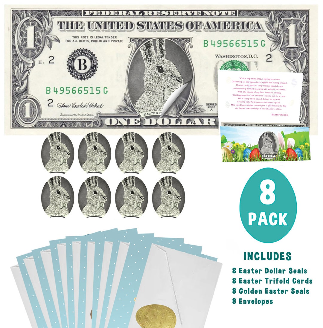 Easter Bunny Dollar Bill Kit Gift Package W/ Holiday Greeting Cards ...