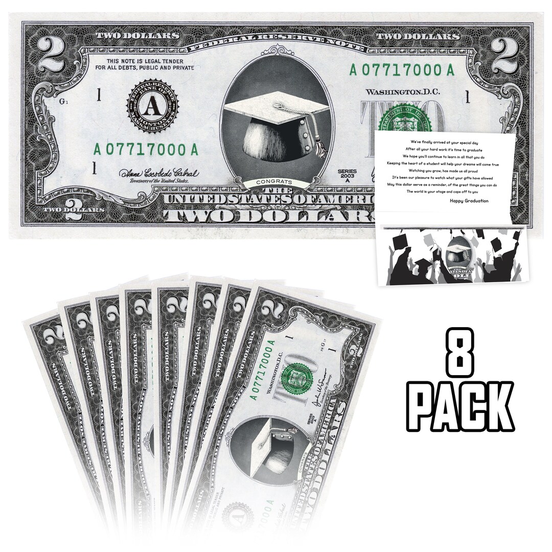 Happy Graduation Card and Official Dollar Value Pack. Real 2.0 USD ...