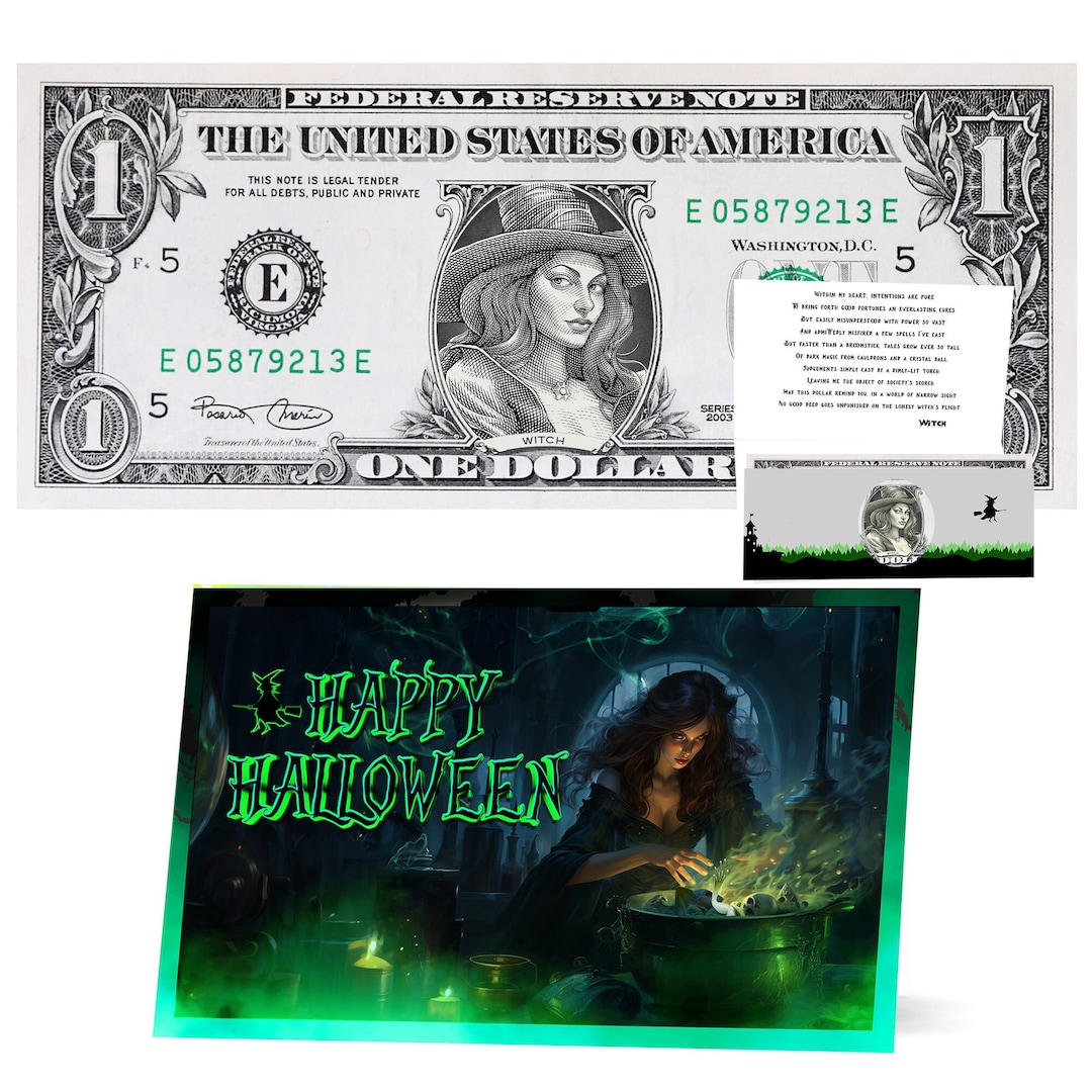 The Official Witch Halloween Dollar Bill. Real 1.0 USD. Bankable ...