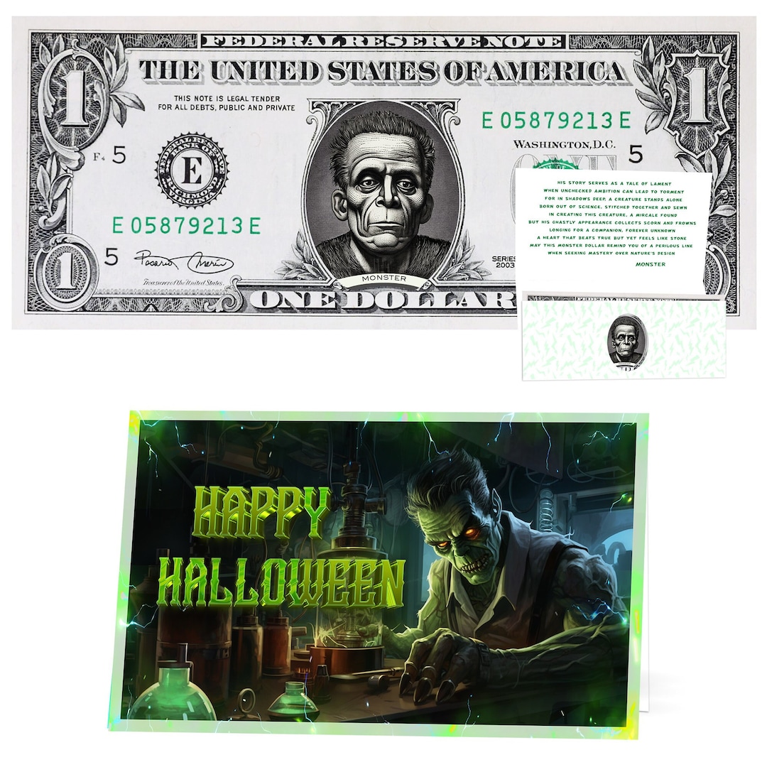 The Official Monster Halloween Dollar Bill. Real 1.0 USD. Bankable ...