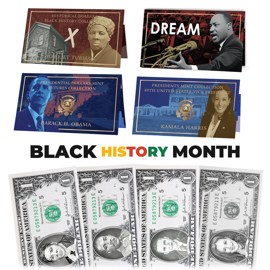 Black History Month 1.0 USD Dollar Bill Complete Gift Package With ...