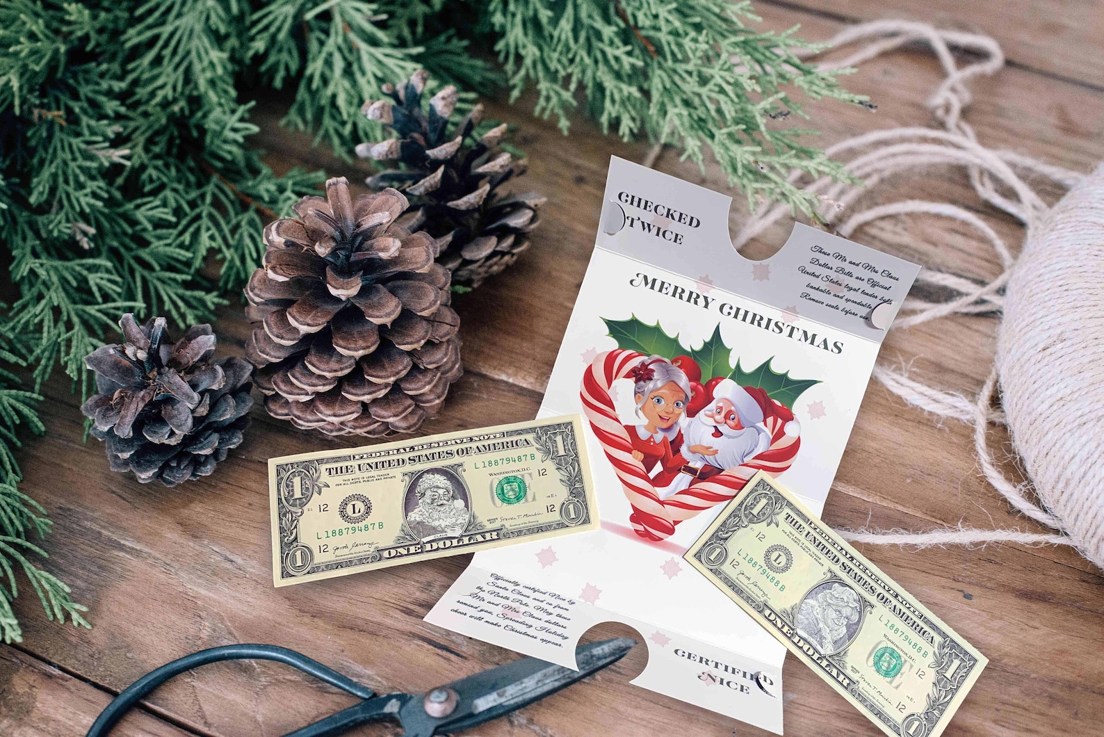 Mr and Mrs Claus Dollar Bill Perfect Stocking Stuffer Complete | Etsy